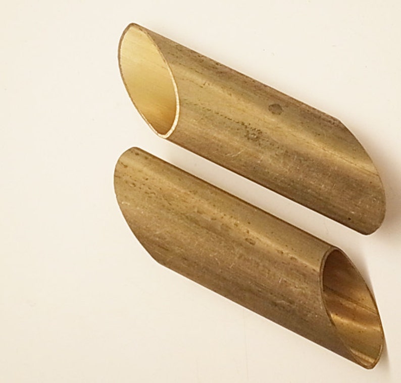 2 Large Piece of Vintage Oval Thick Brass Tube Round Shape - Etsy