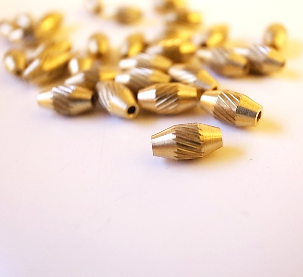 25 Pieces of Vintage Solid Raw Brass Bead Long Shape With | Etsy