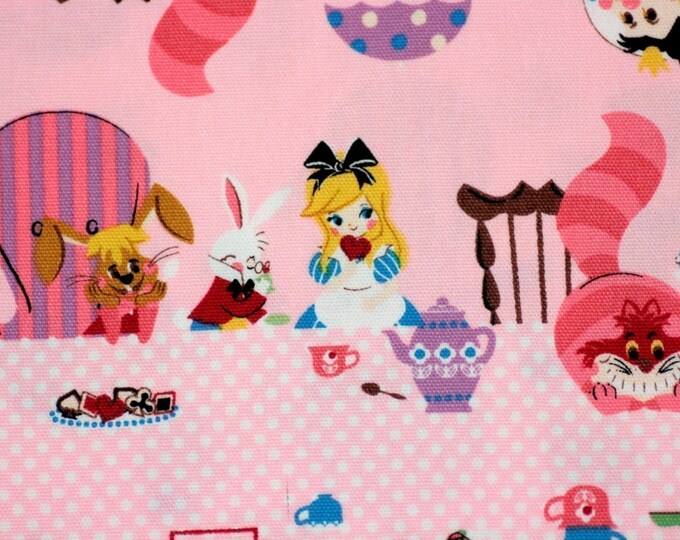 Kawaii Alice in Wonderland With Pink Background Japanese Fabric - Etsy