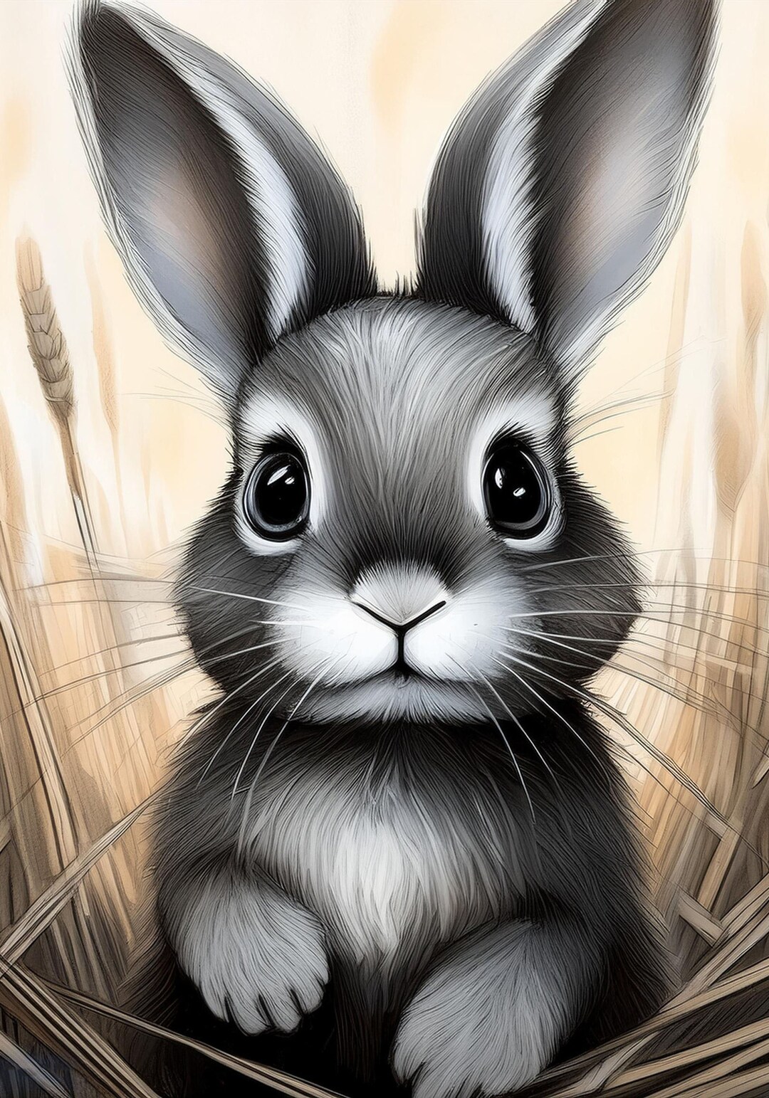 Cute Baby Rabbit Poster Children's Animal Poster - Etsy