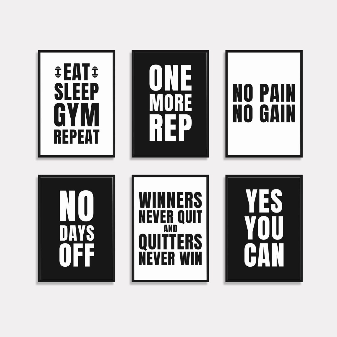 Home Gym Wall Art Decor Set of 24 Posters Health and Fitness Pack Home ...