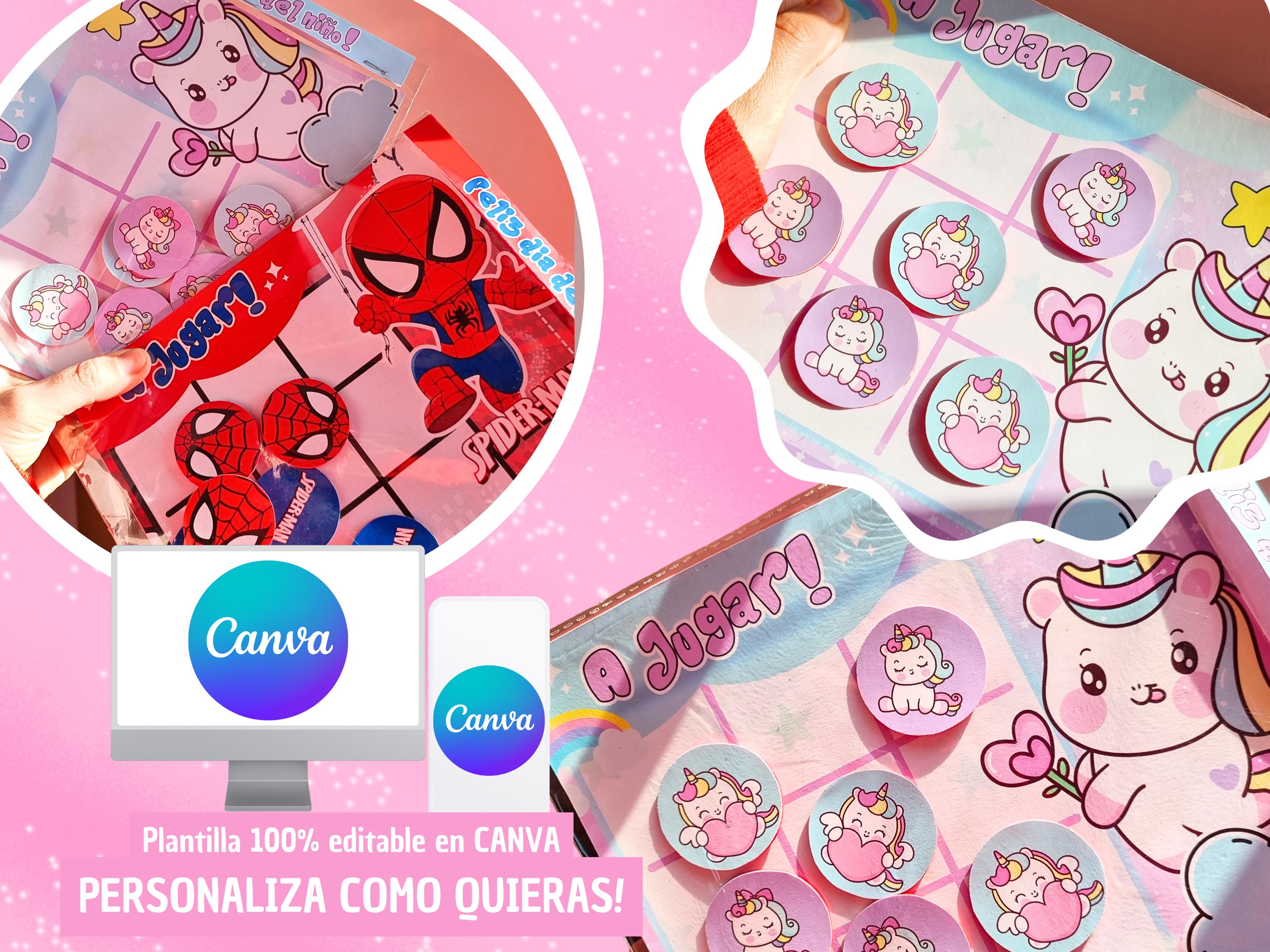 TA-TE-TI Printable Game Template Editable in Canva Tic-tac-toe Cat ...