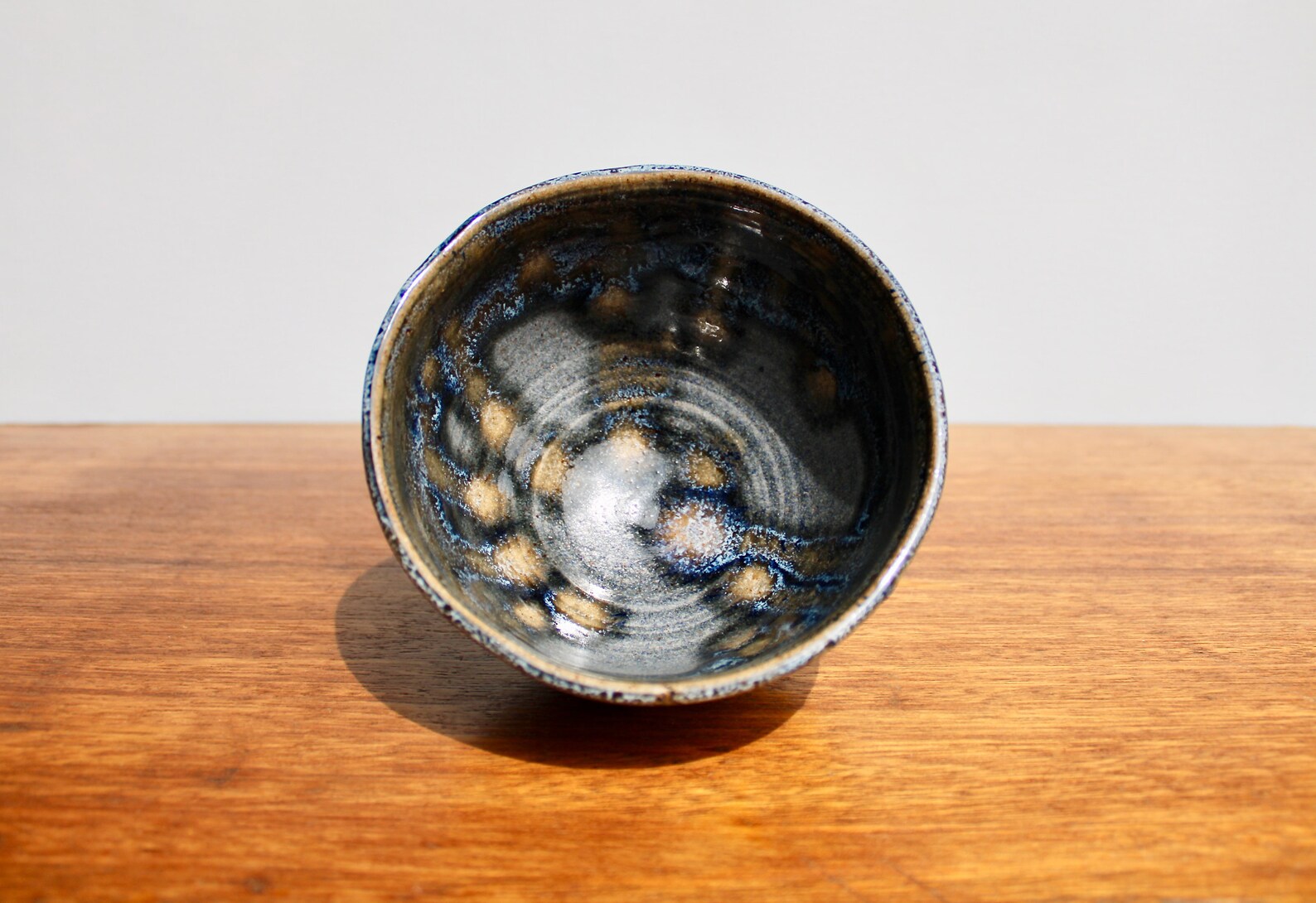 Rae & Pat Studio Pottery Stoneware Blue Mossy Grey Beige Bowl, American ...