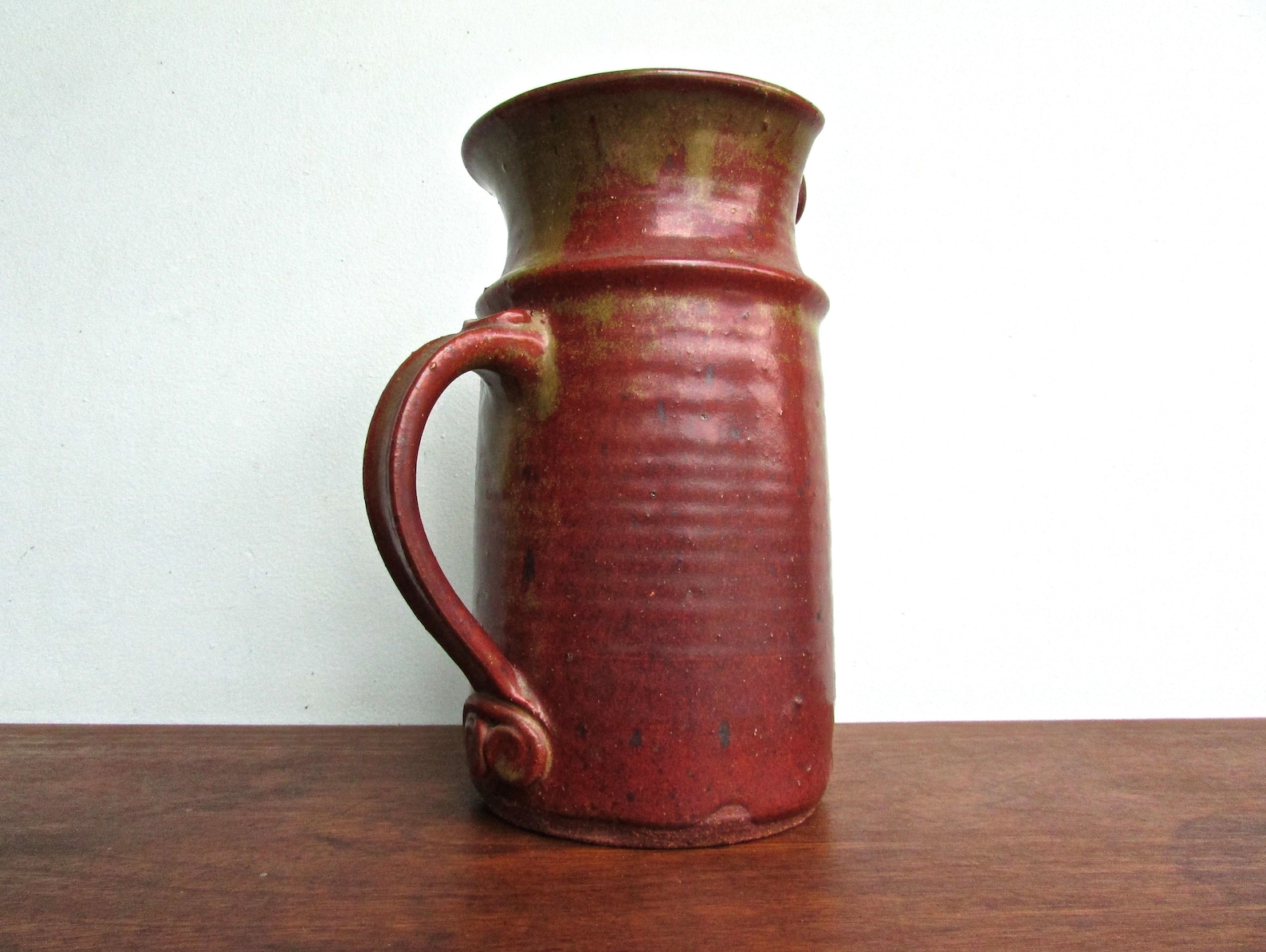 Tall Fred Evangel Studio Pottery Large Pitcher in Shaner Red - Etsy