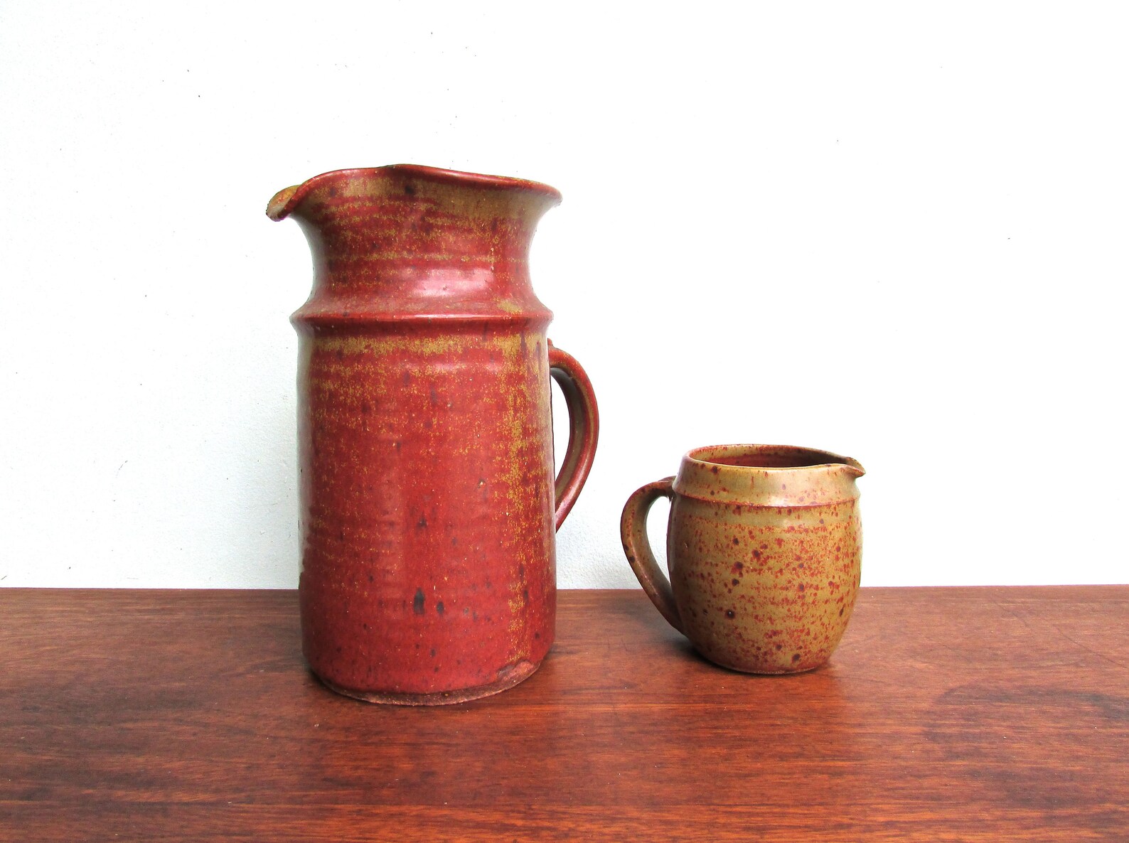 Tall Fred Evangel Studio Pottery Large Pitcher in Shaner Red - Etsy
