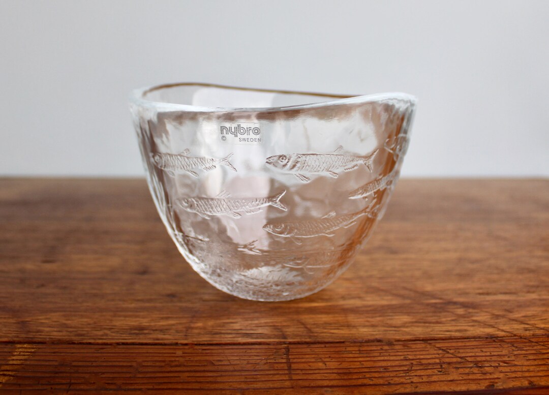 Paul Isling Designed Vintage Nybro Glass Salmon Usable 4" X6" Bowl ...