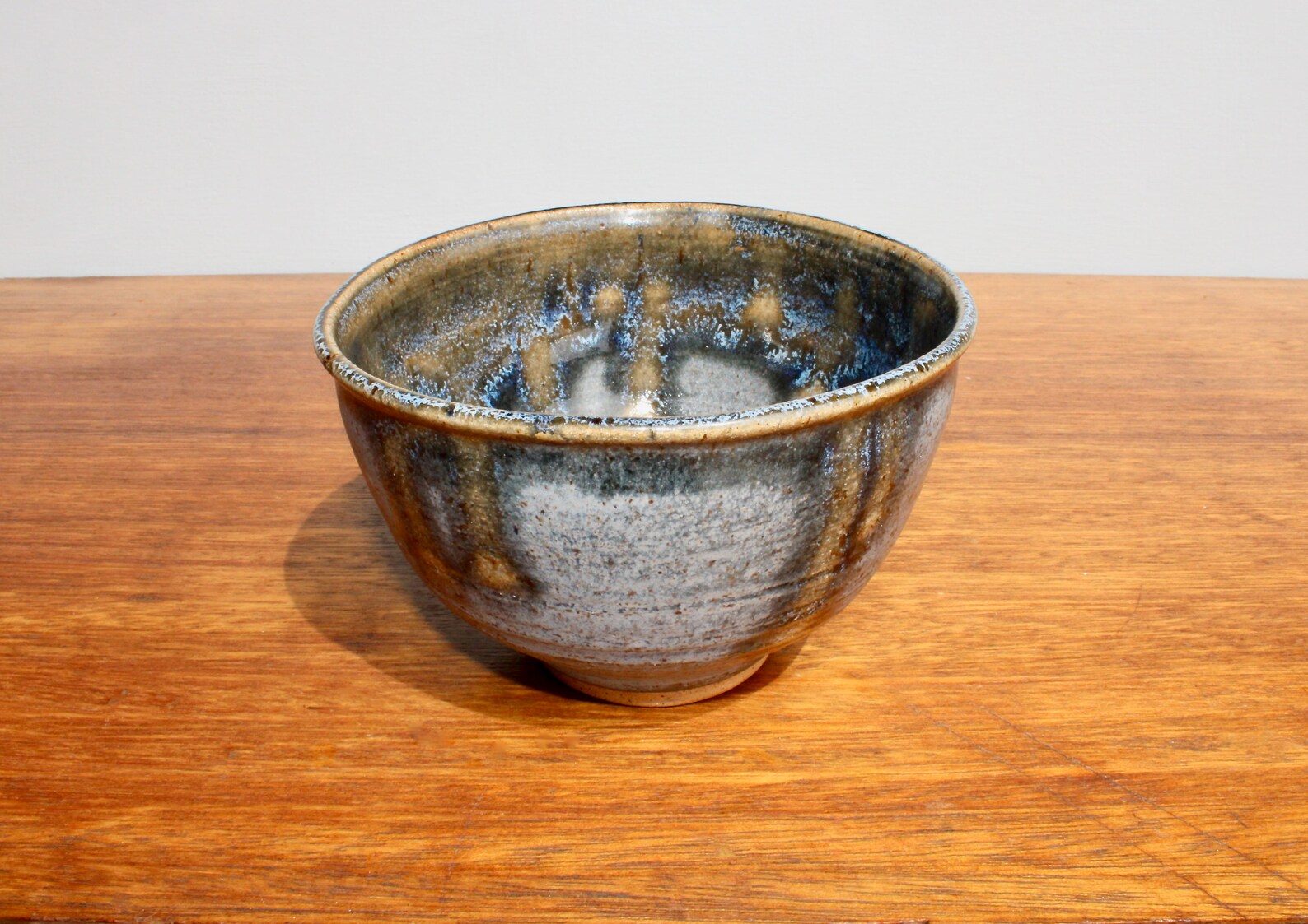 Rae & Pat Studio Pottery Stoneware Blue Mossy Grey Beige Bowl, American ...