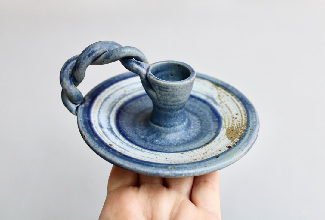 1980s Joan & Nick Zappa Stoneware Pottery Denim Blue Glazed ...