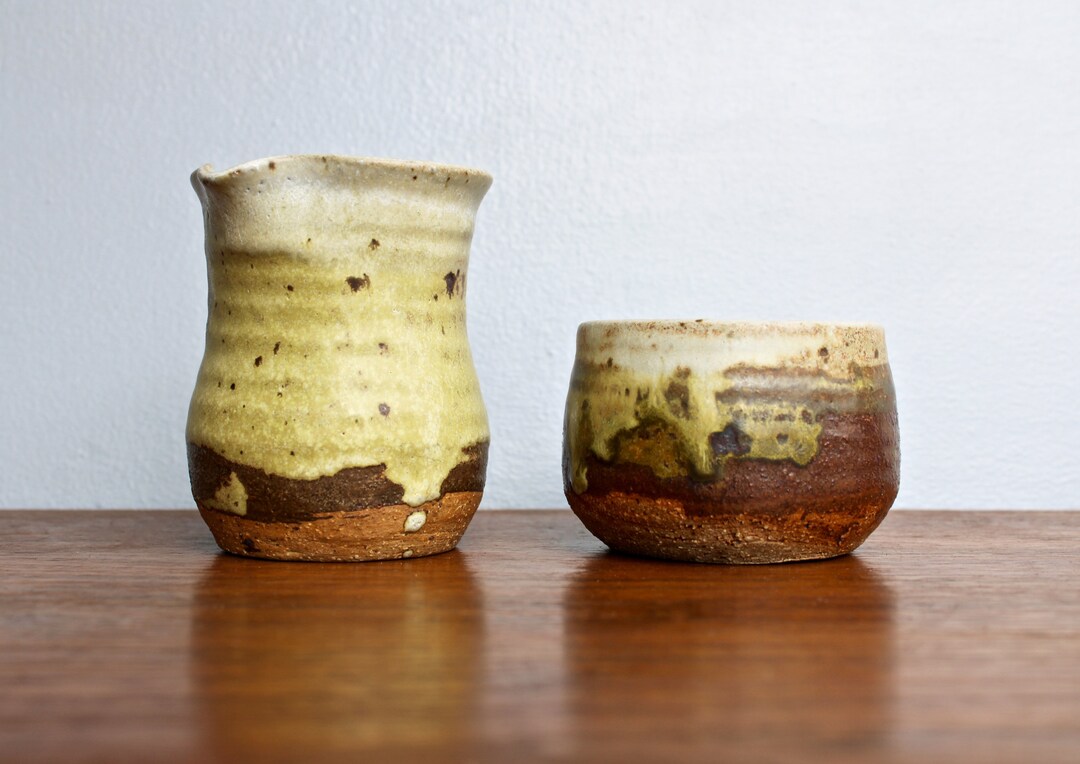 Joyce Mccullough Studio Pottery Mini Creamer & Open Sugar Bowl Set ...