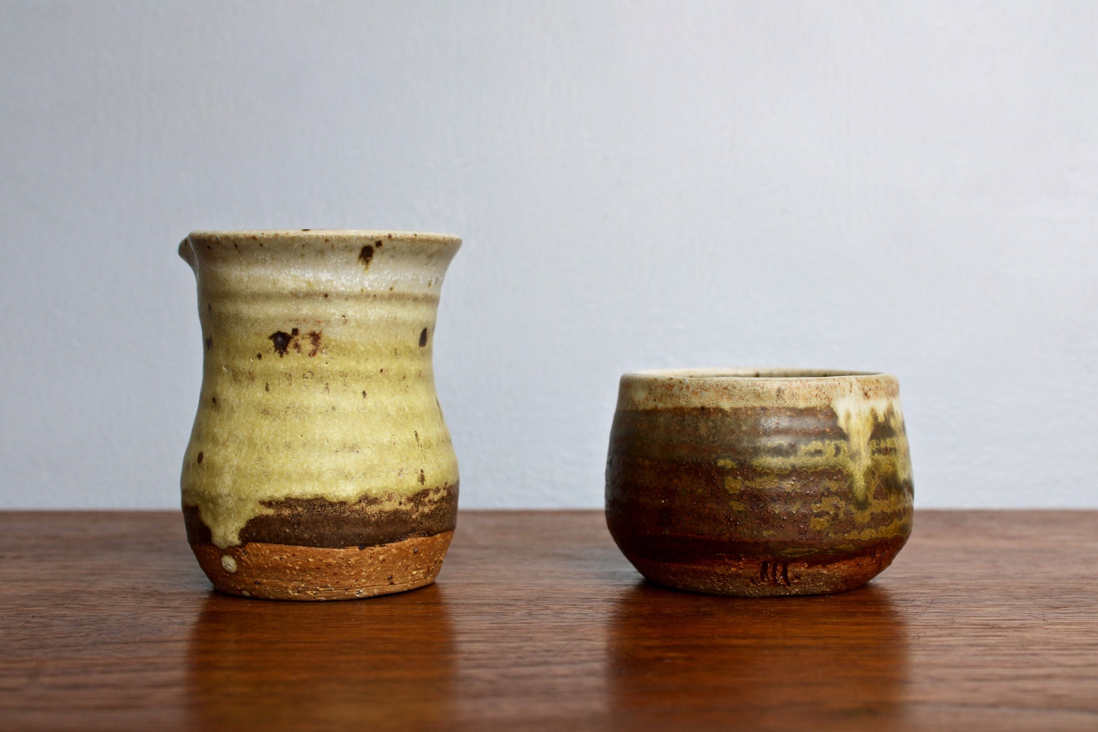 Joyce Mccullough Studio Pottery Mini Creamer & Open Sugar Bowl Set ...
