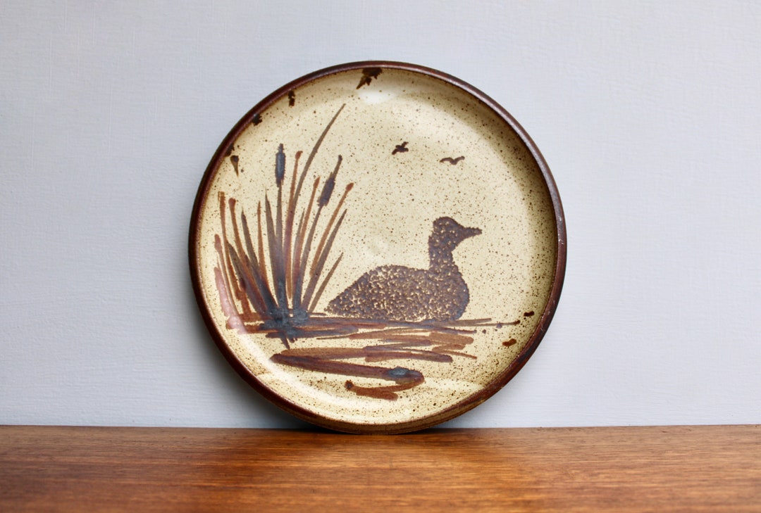 Vintage Jeff Tollefson Stoneware - Studio Pottery Warming Plate, Loon ...