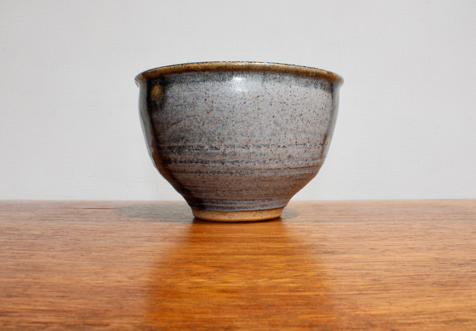 Rae & Pat Studio Pottery Stoneware Blue Mossy Grey Beige Bowl, American ...