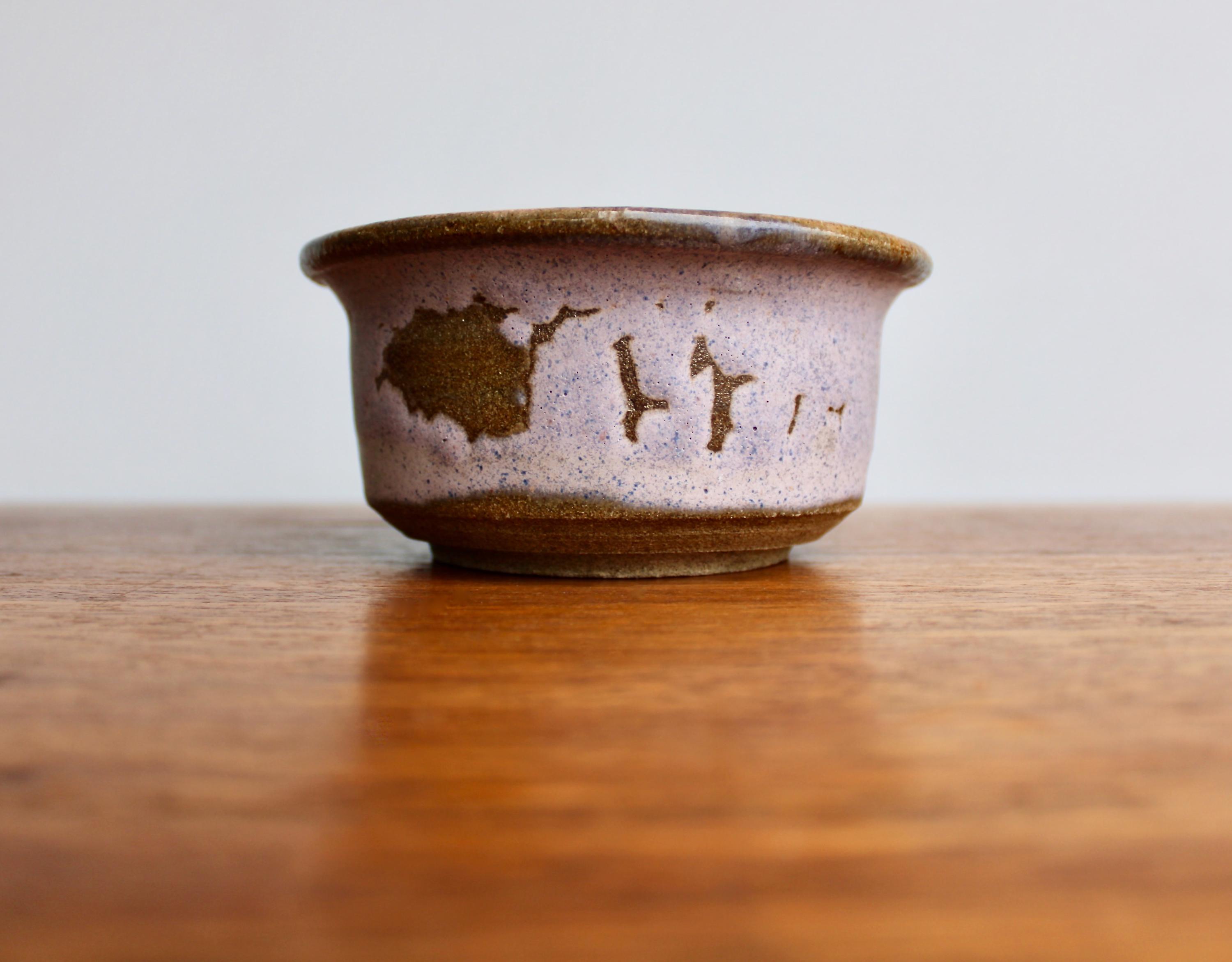 JK Pottery Stoneware Bowl, Crawling Matte Purple Exterior W/ Marbled ...