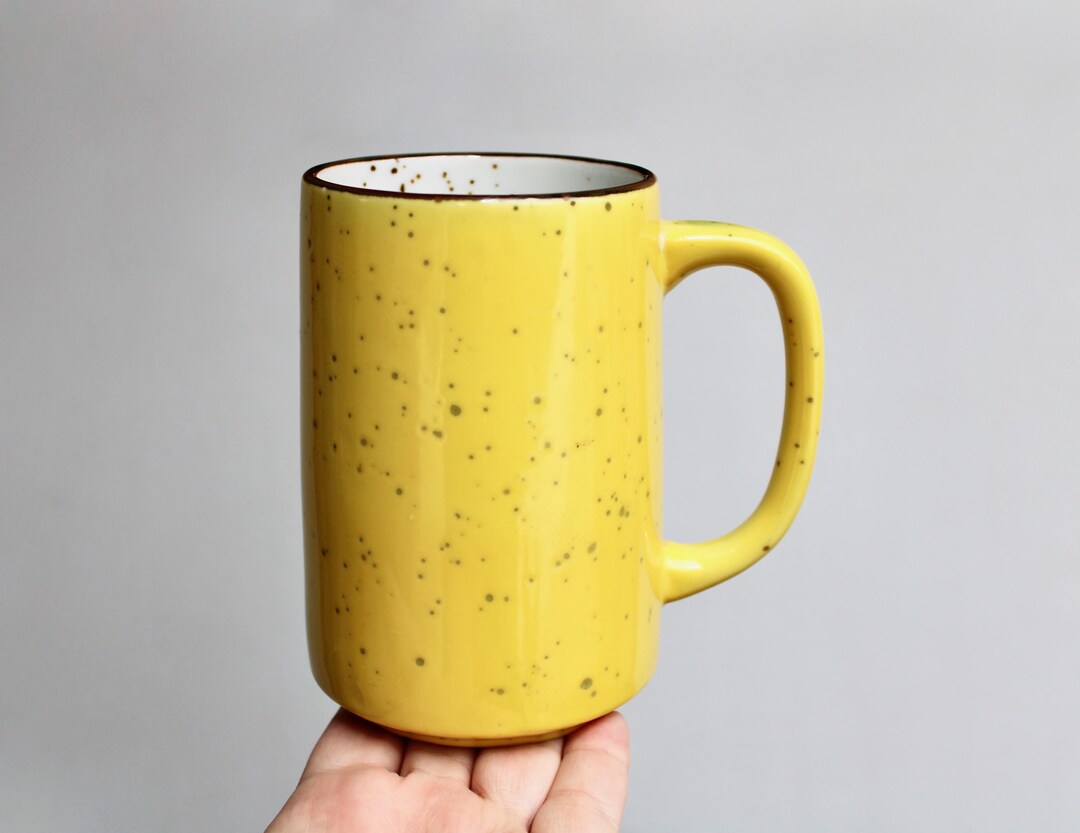 Vintage Otagiri 15oz Bright Yellow Speckled Grandmug - Mid Century ...