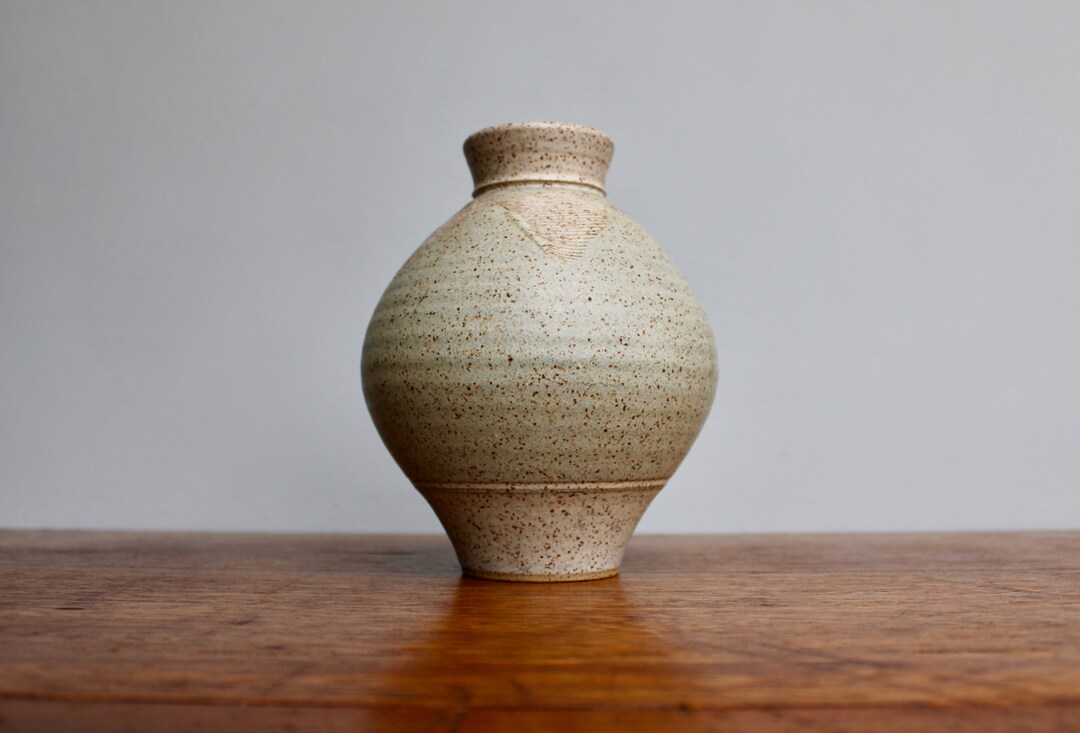 1986 Kelly Pottery Stoneware Vase, Handbuilt Studio Pottery Vessel W ...