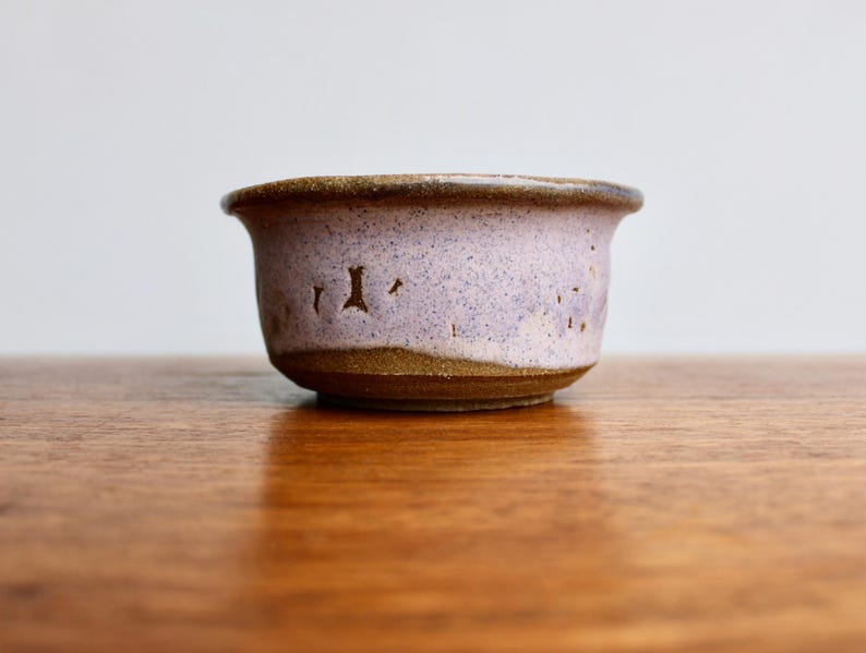 JK Pottery Stoneware Bowl, Crawling Matte Purple Exterior W/ Marbled ...