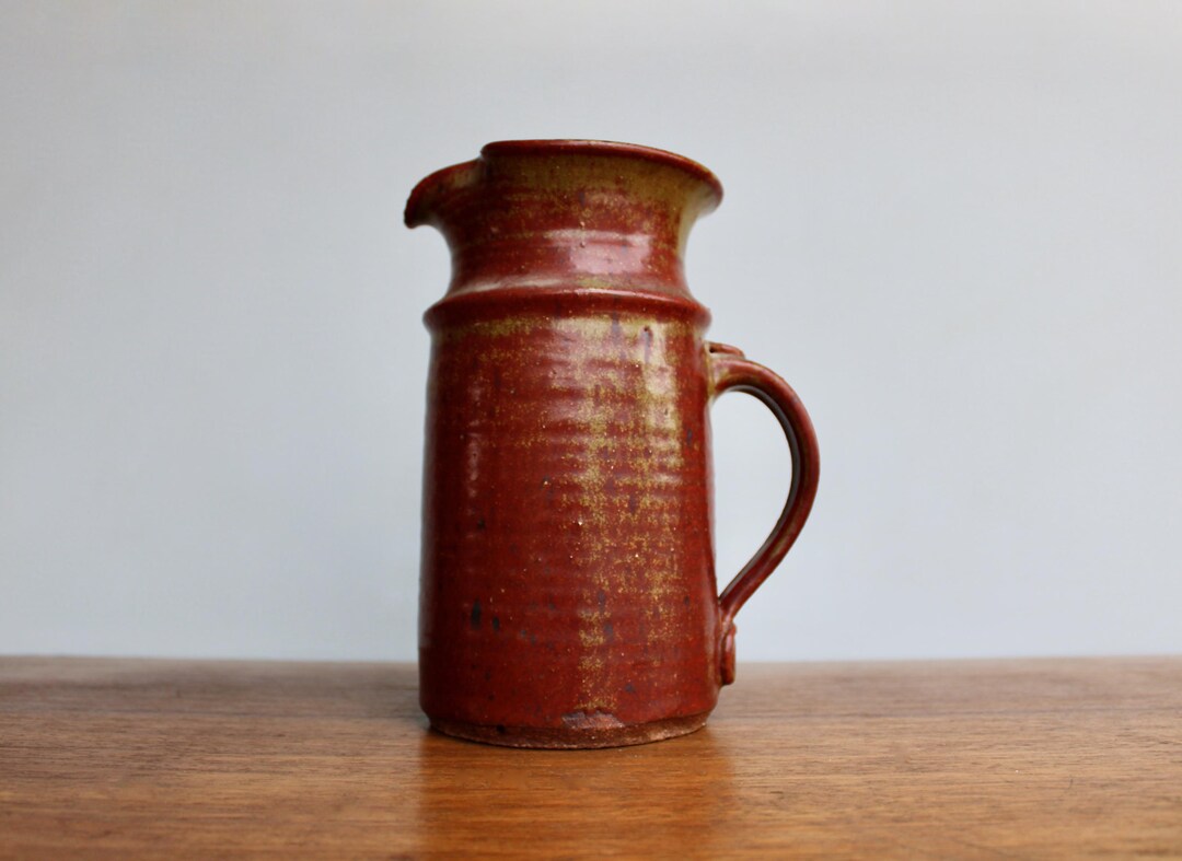 Tall Fred Evangel Studio Pottery, Large Pitcher in Shaner Red, Mid ...