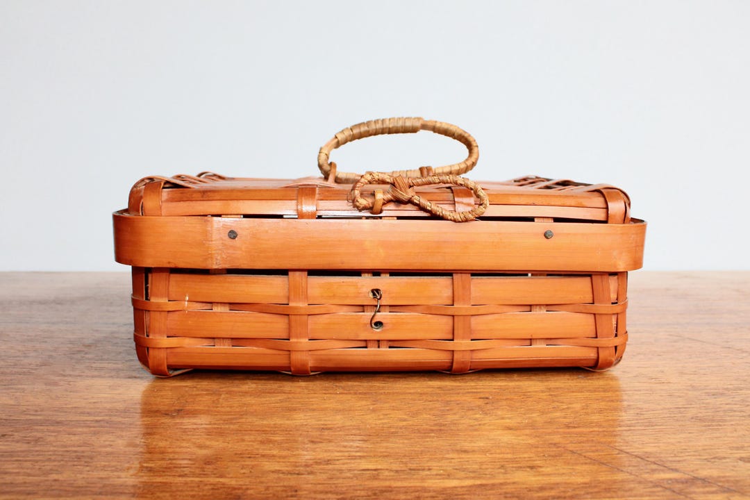 Occupied Japan Split Bamboo Trinket Box - Original Mid 20th Century ...