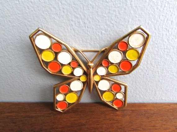 1967 Alfred Philippe Trifari Confetti Butterfly Brooc… - Gem