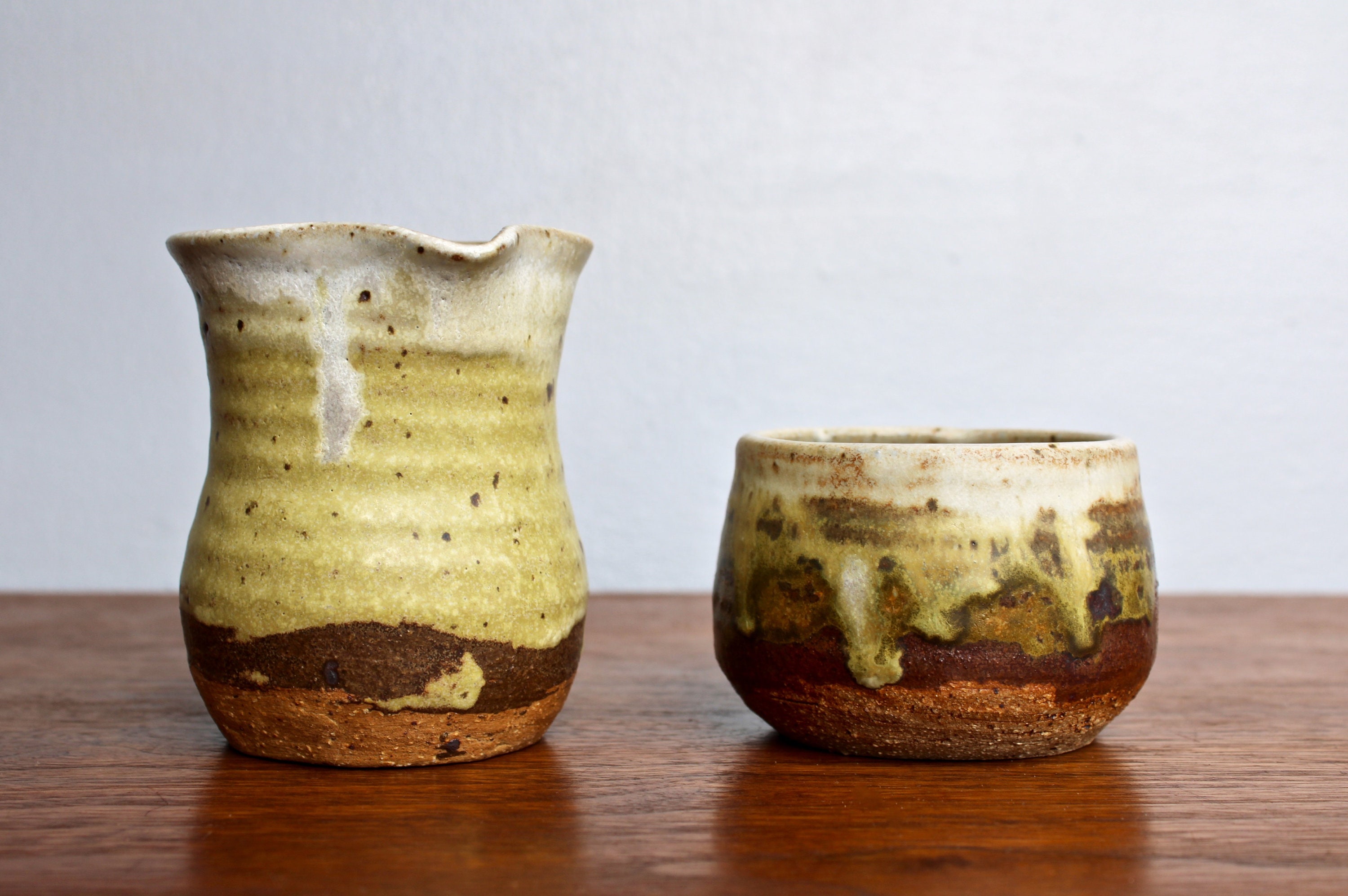 Joyce Mccullough Studio Pottery Mini Creamer & Open Sugar Bowl Set ...