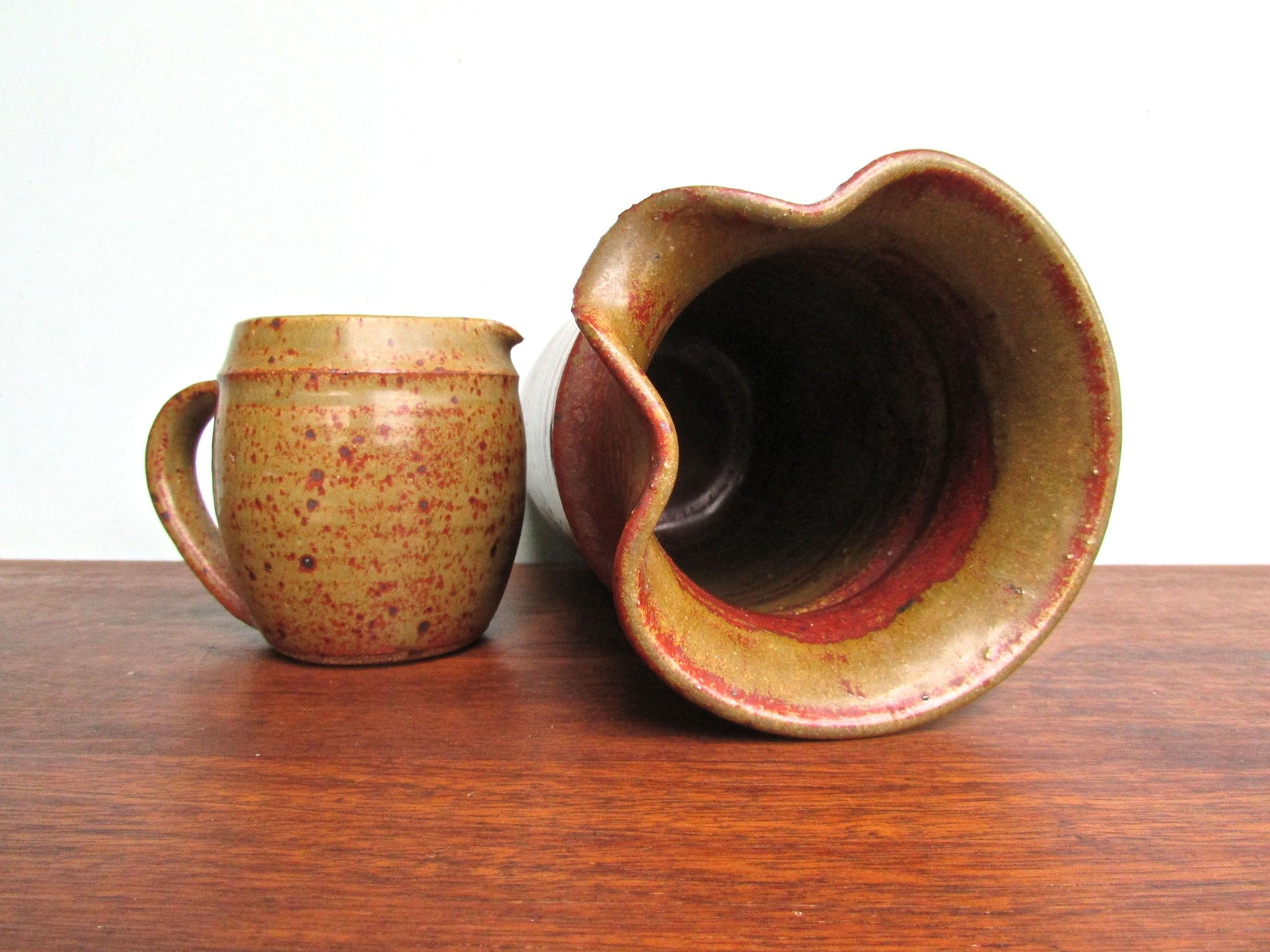 Tall Fred Evangel Studio Pottery Large Pitcher in Shaner Red - Etsy