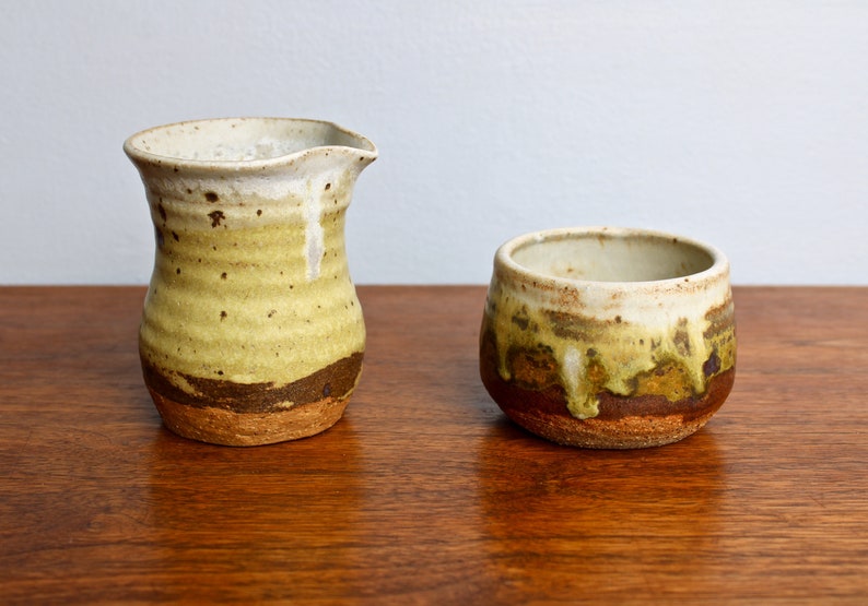 Joyce Mccullough Studio Pottery Mini Creamer & Open Sugar Bowl Set ...
