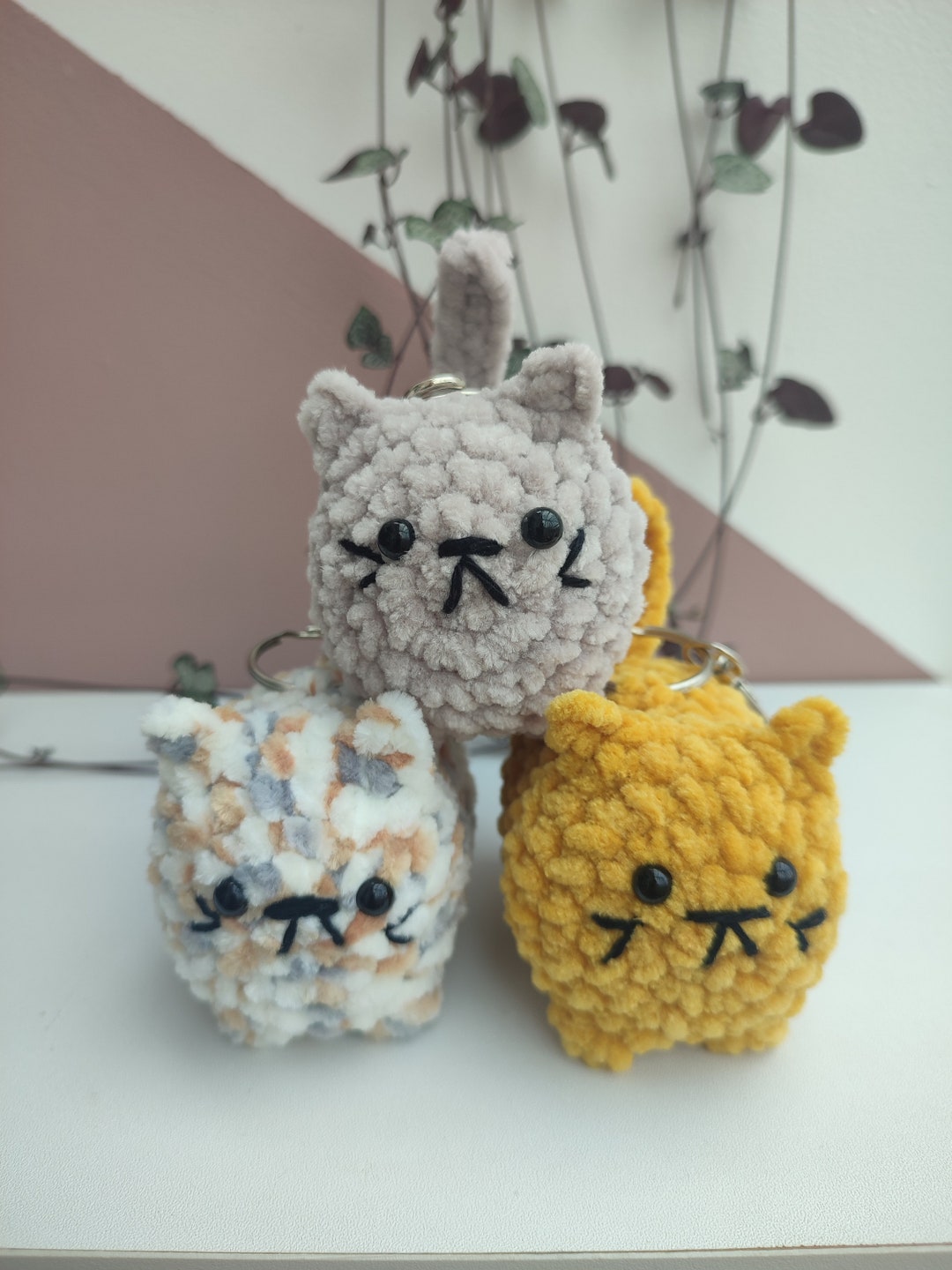 Crochet Ginger Cat Keyring Loaf Cat Keyring Unique Gift - Etsy