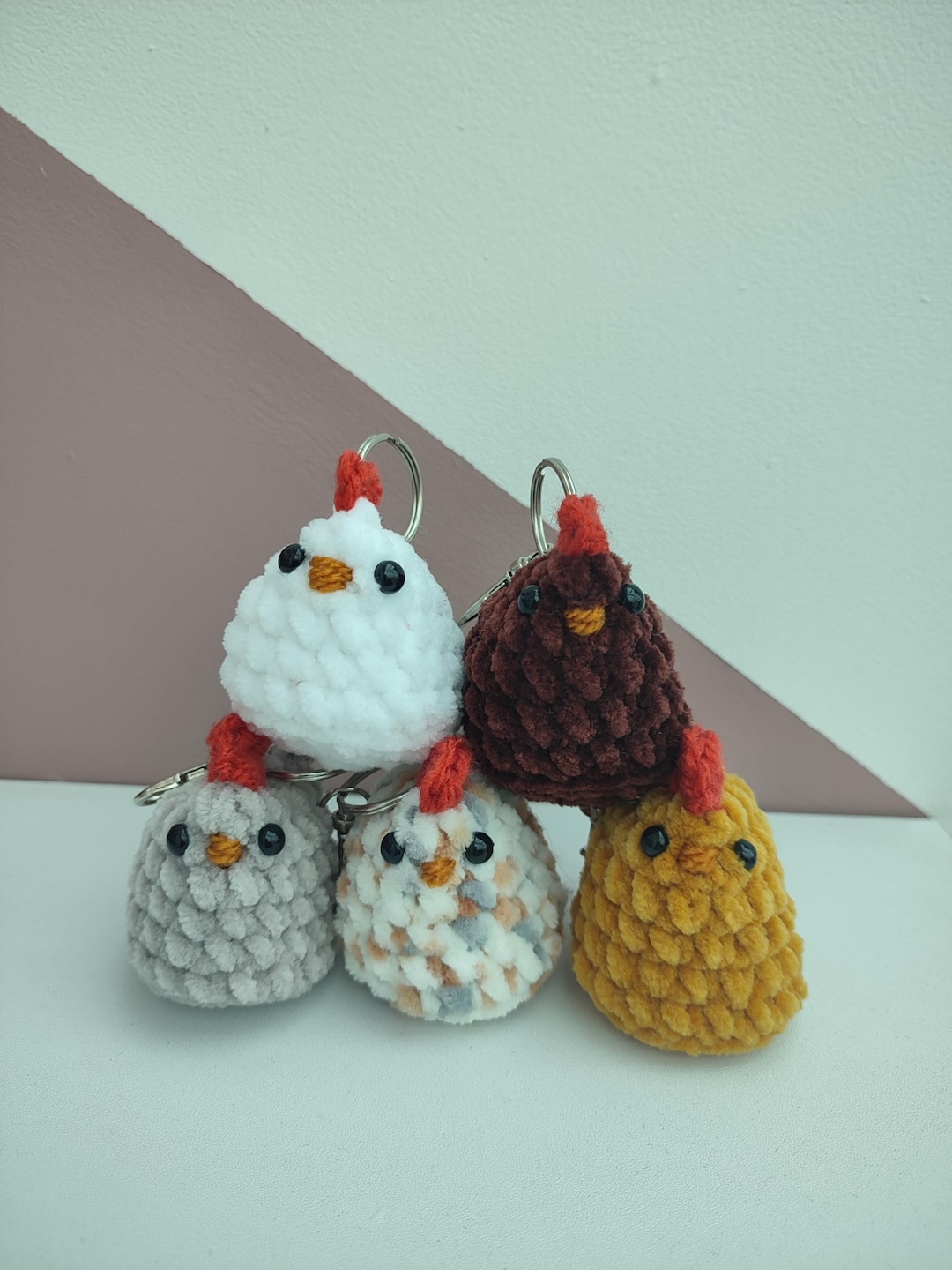 Crochet Chicken Keyring Amigurumi Chicken Keyring Unique Gift Hen ...