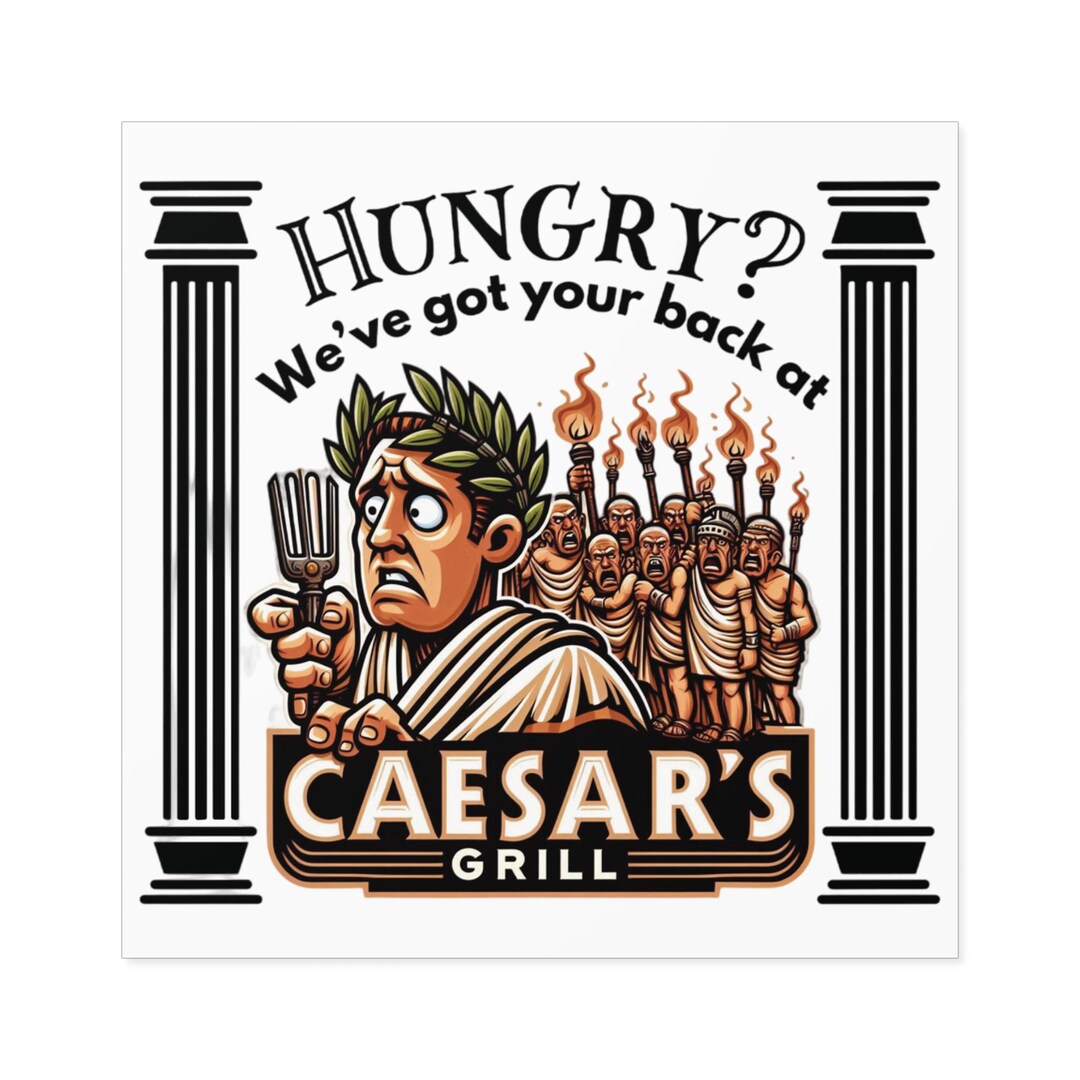 Julius Caesar Square Stickers, Indoor\outdoor, Caesar's Grill, Ancient ...