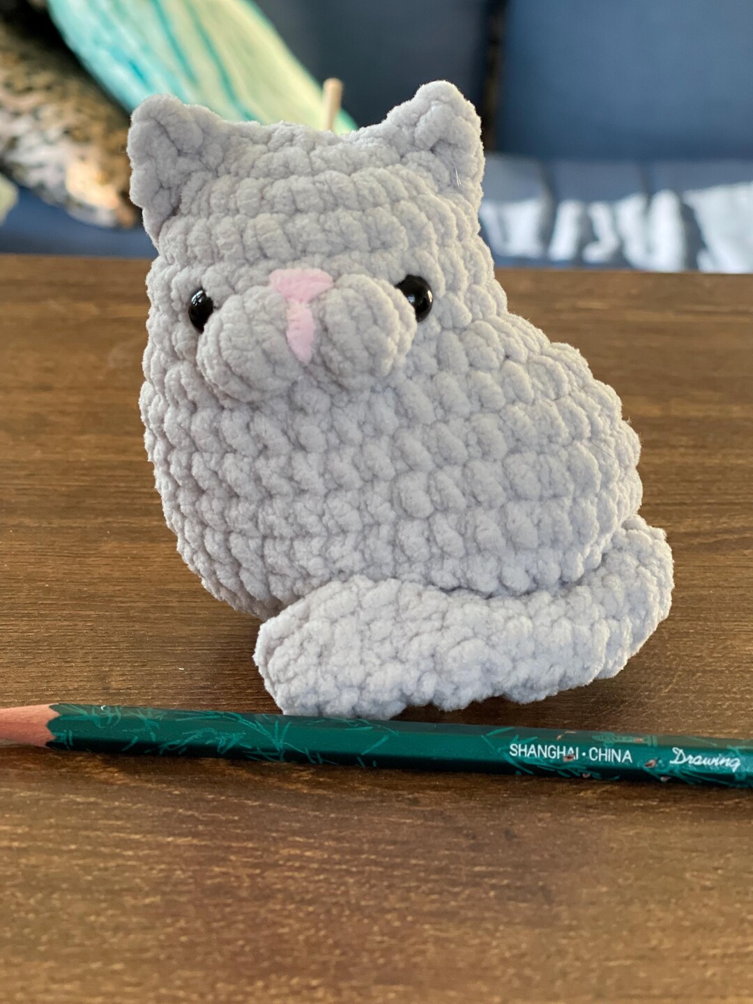Small Crochet Cat, Light Gray. - Etsy