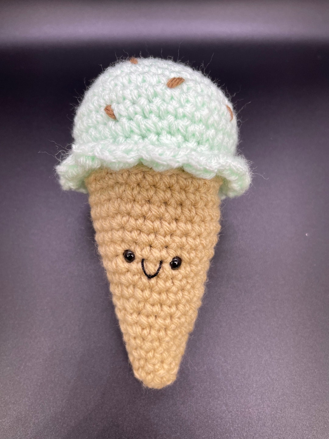 Crochet Plushies and Stuffies Ice Cream Cone Keychain - Etsy