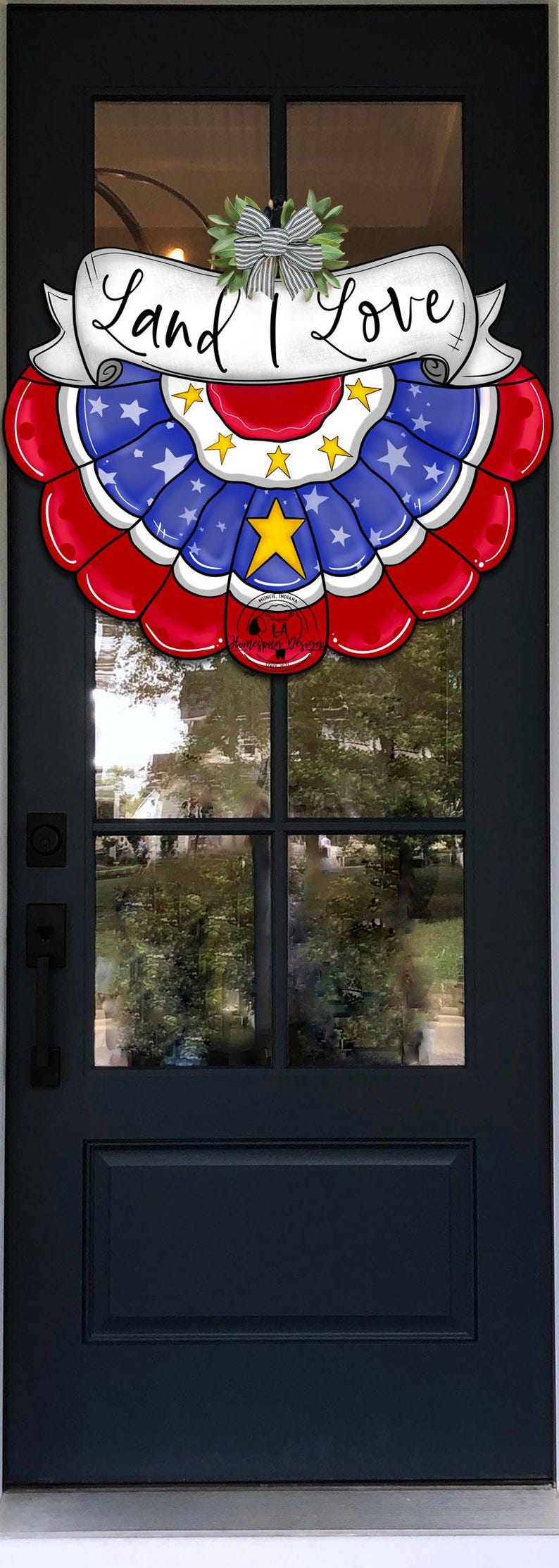 Land I Love Bunting Template: Patriotic Door Hanger SVG, Stencil ...