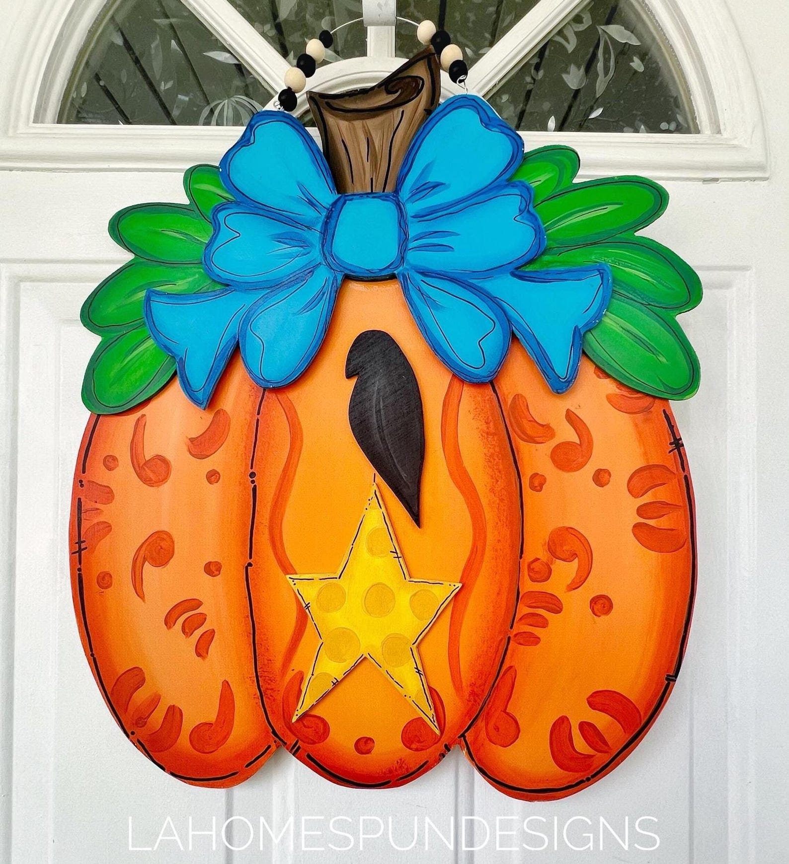 Primitive Pumpkin Fall Door Hanger Template: Crow & Star SVG (digital ...
