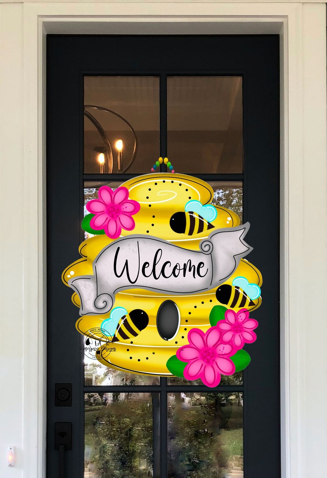 Welcome Bee Hive, SVG, Template, Wooden Door Sign, Outdoor Sign ...