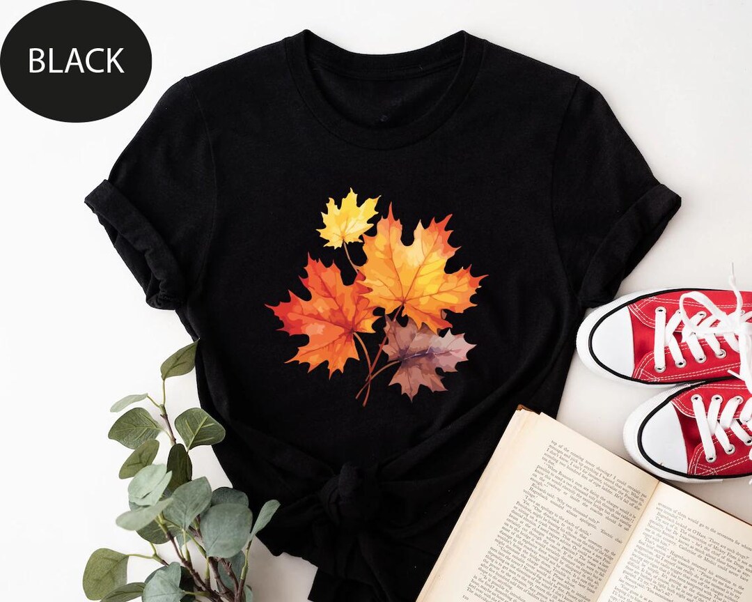 Watercolor Fall Leaves Shirt, Autumn Shirt Women, Fall Leaves Shirt ...