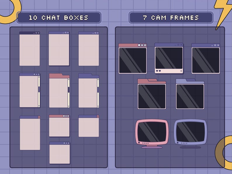 Animated Retro Computer Stream Package - Classic Twitch Stream Overlay ...