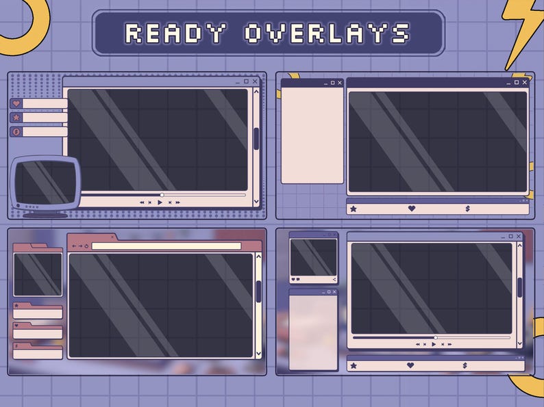 Animated Retro Computer Stream Package - Classic Twitch Stream Overlay ...