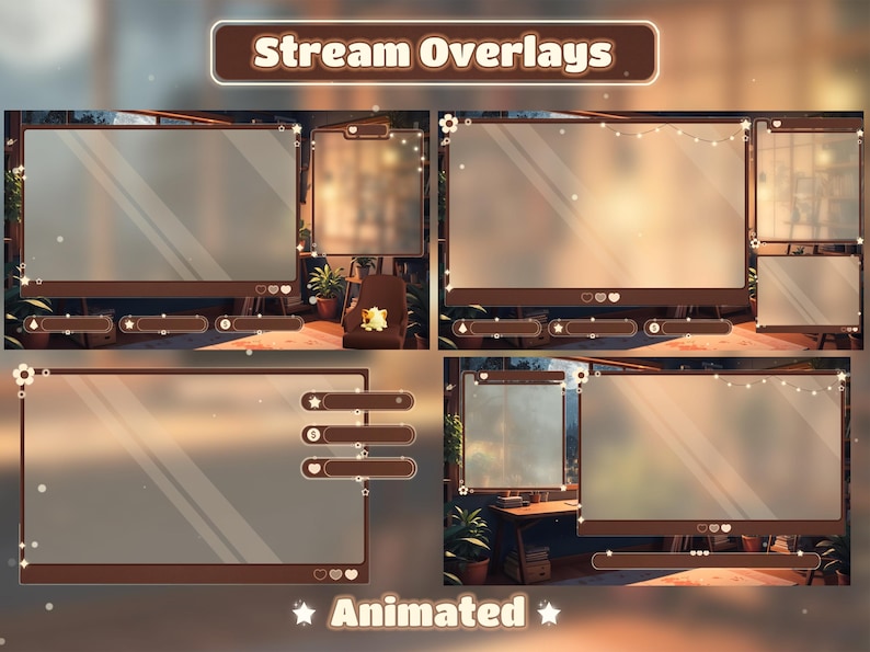 Stream Overlay Package Lofi Room- Twitch Stream Overlay- Cozy Stream ...