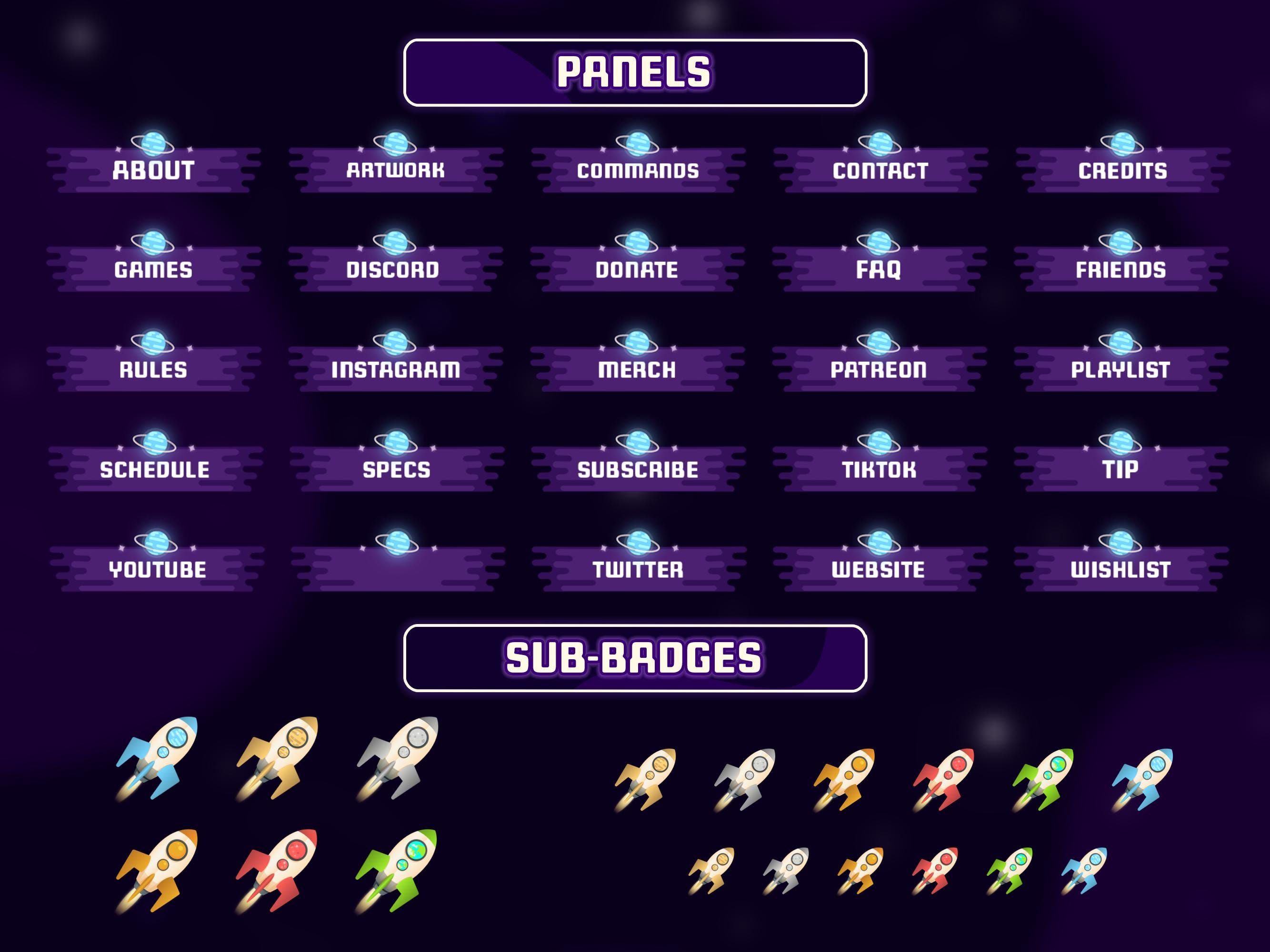 Stream Overlay Package Space- Twitch Stream Overlay- Planets Stream ...