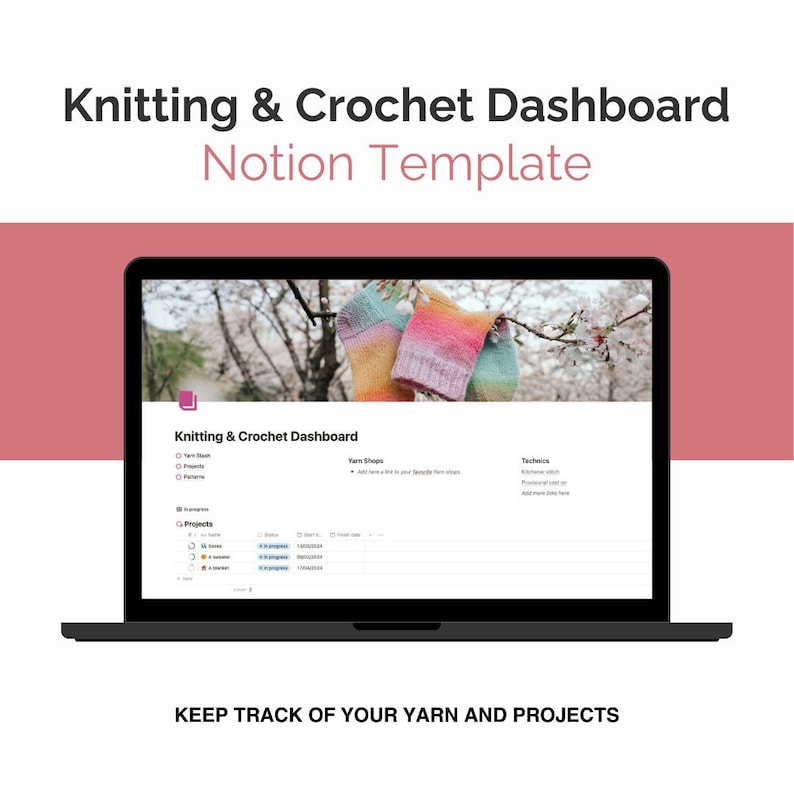 Notion Knitting and Crochet Dashboard: Digital Project Planner (PDF) - Etsy