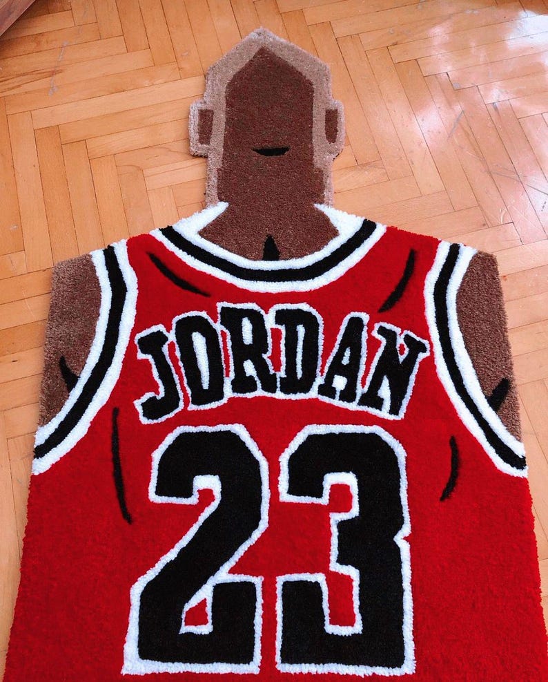 Michael Jordan Hand Tufted Rug Custom Acrylic Basketball NBA Wall Art ...