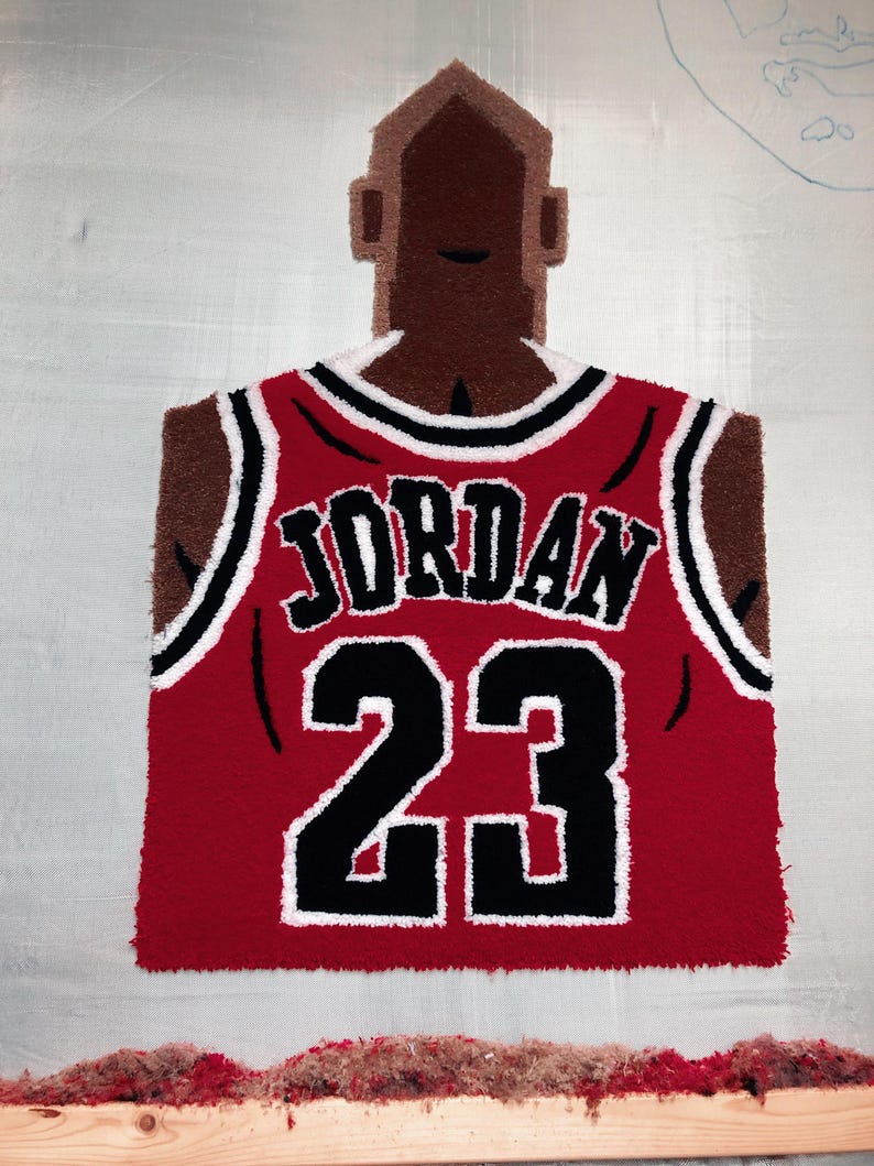 Michael Jordan Hand Tufted Rug Custom Acrylic Basketball NBA Wall Art ...