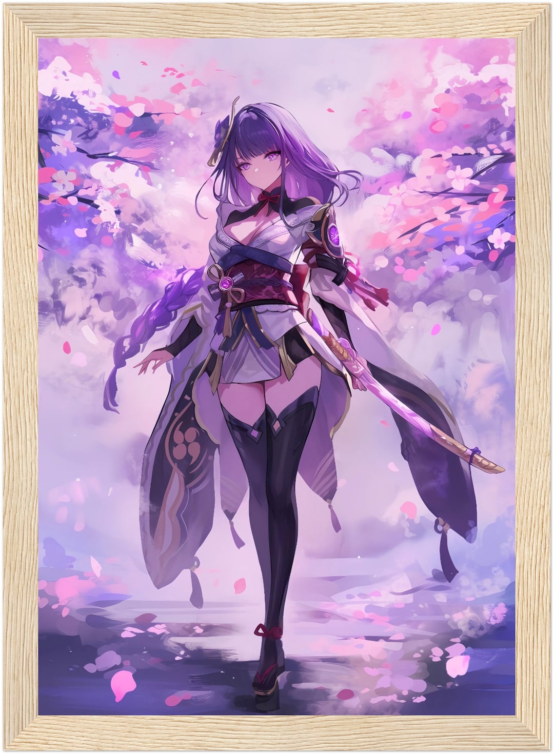 Raiden Shogun Fanart Genshin Impact, Light Painting, Table Lamp, Unique ...