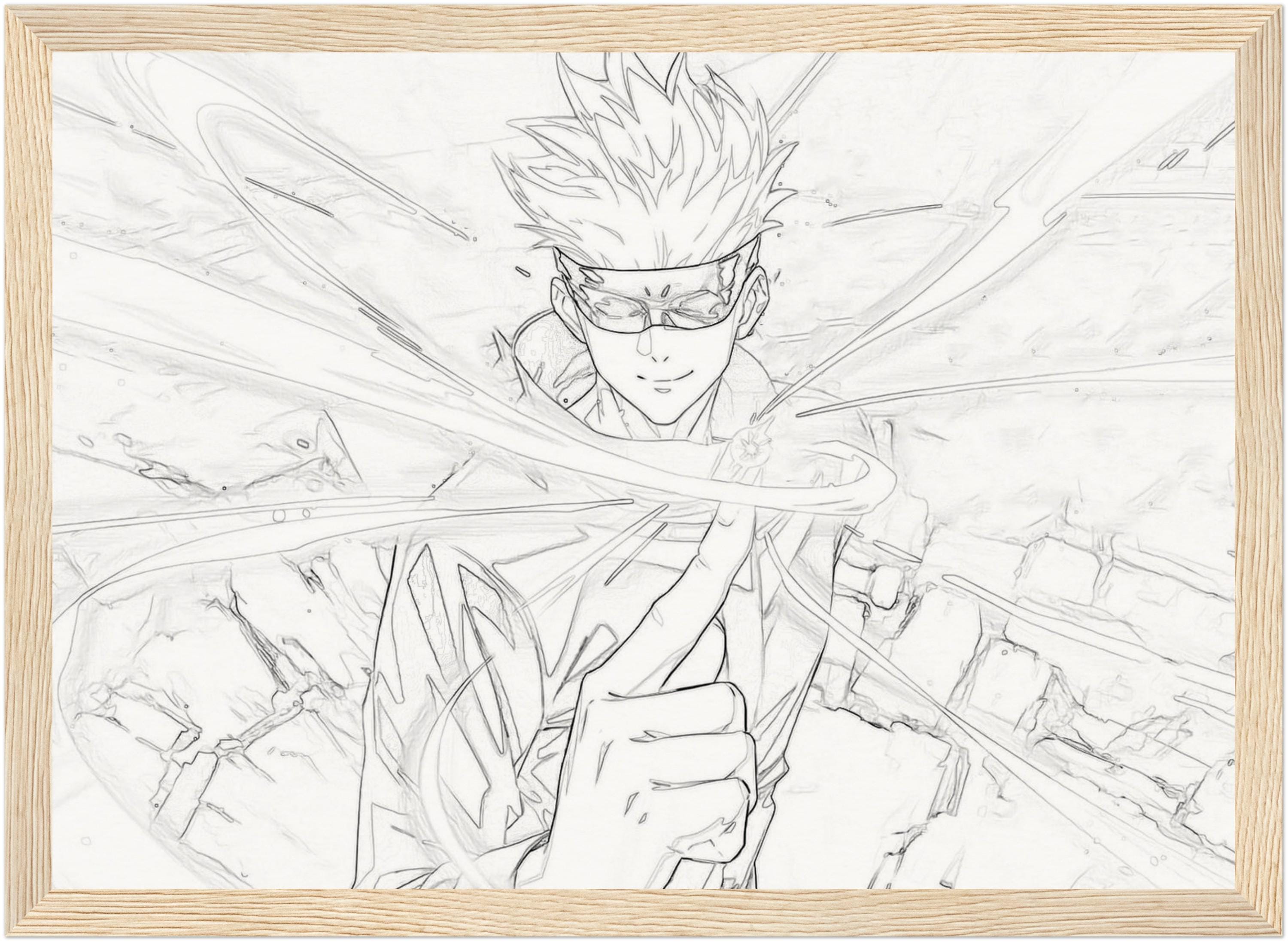 Gojo Satoru Artwork, Jujutsu Kaisen, Glowing in the Dark Table Lamp ...