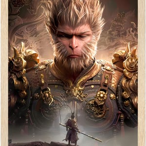 Black Myth Wukong Fanart, Light Painting Artwork, Table Lamp, Unique ...