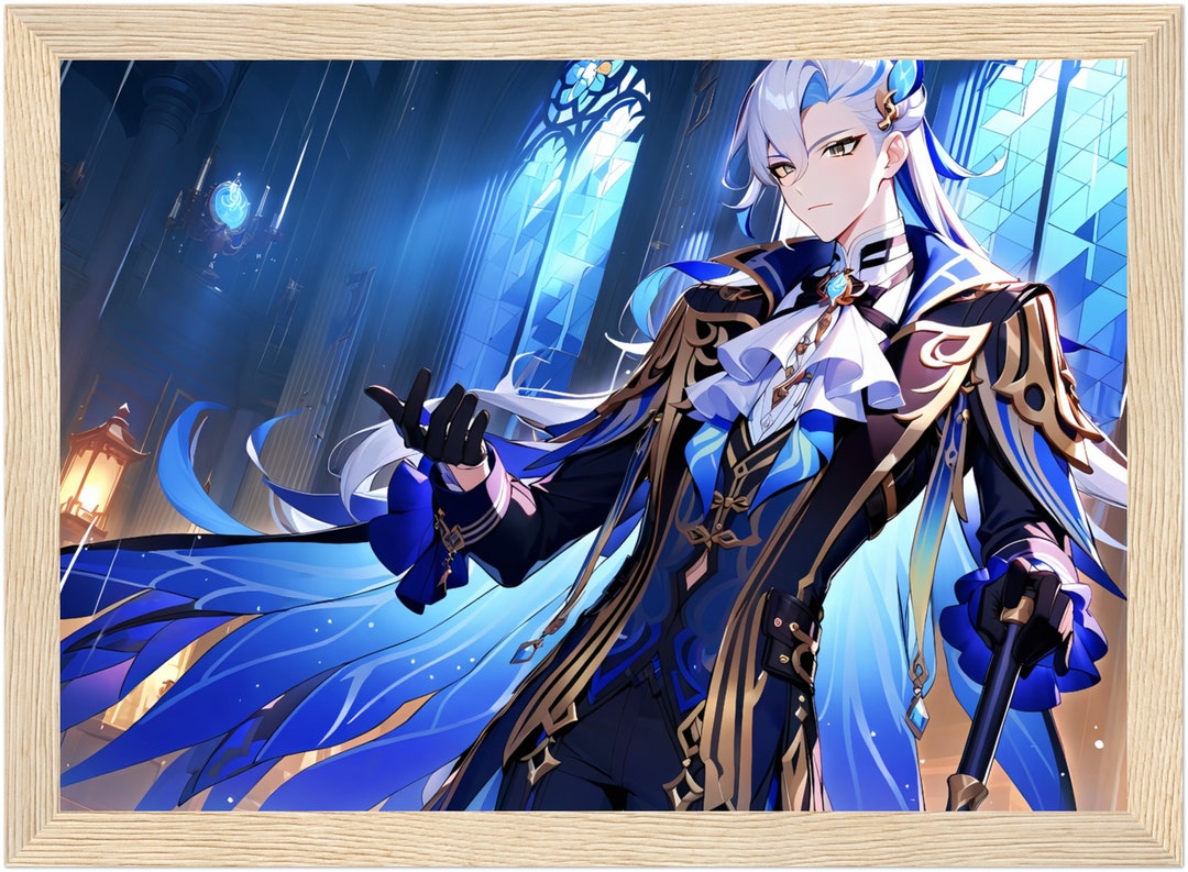Neuvillette Genshin Impact Fanart, Light Painting Artwork, Table Lamp ...