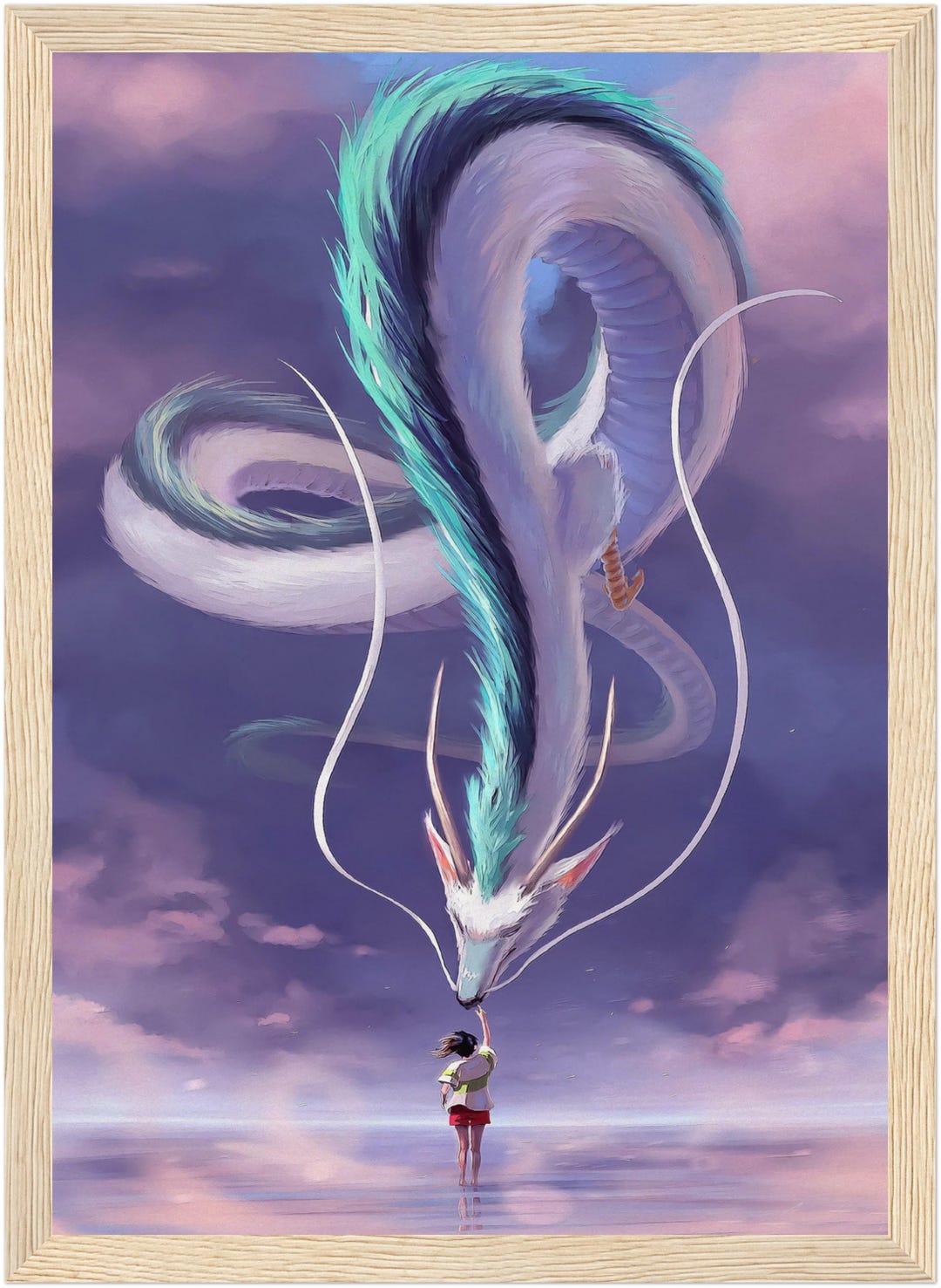 Spirited Away Light Painting: Chihiro and Haku LED Wall Art - Etsy