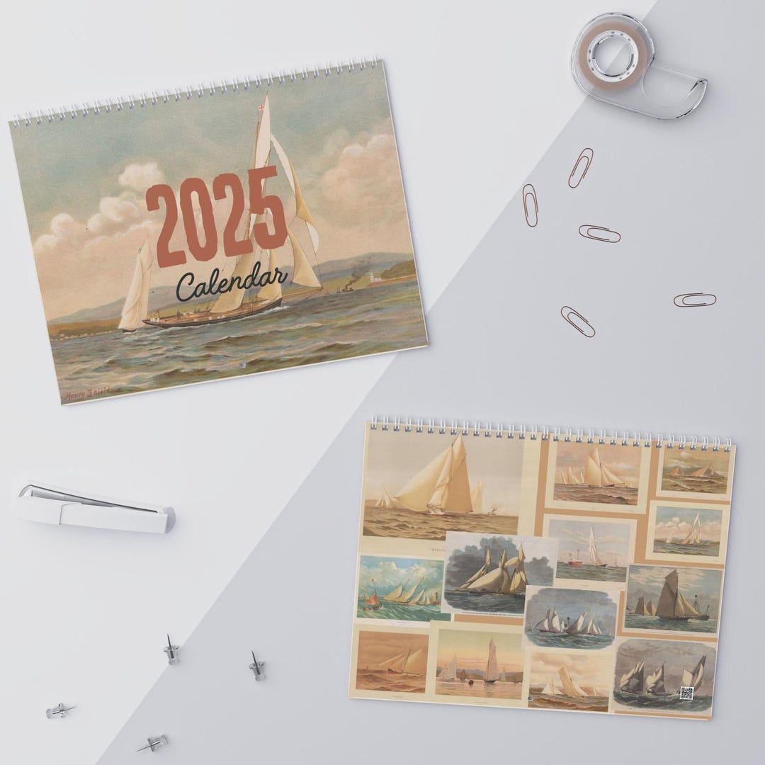 Antique Sail Race Prints 2025 Wall Calendar, Nautical Calendar, Vintage ...