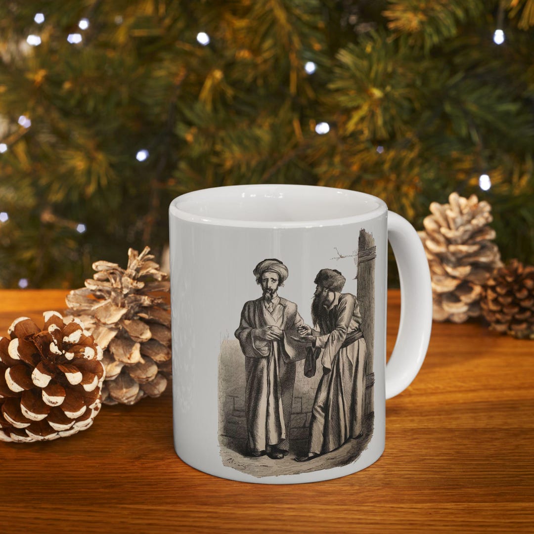 Antique Print Ceramic Mug, JEWS at Jerusalem Israel - 1858 Antique ...