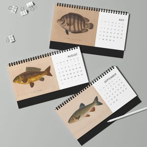 2025 Antique Fish Prints Desktop Calendar - Vintage Aquatic Art for ...
